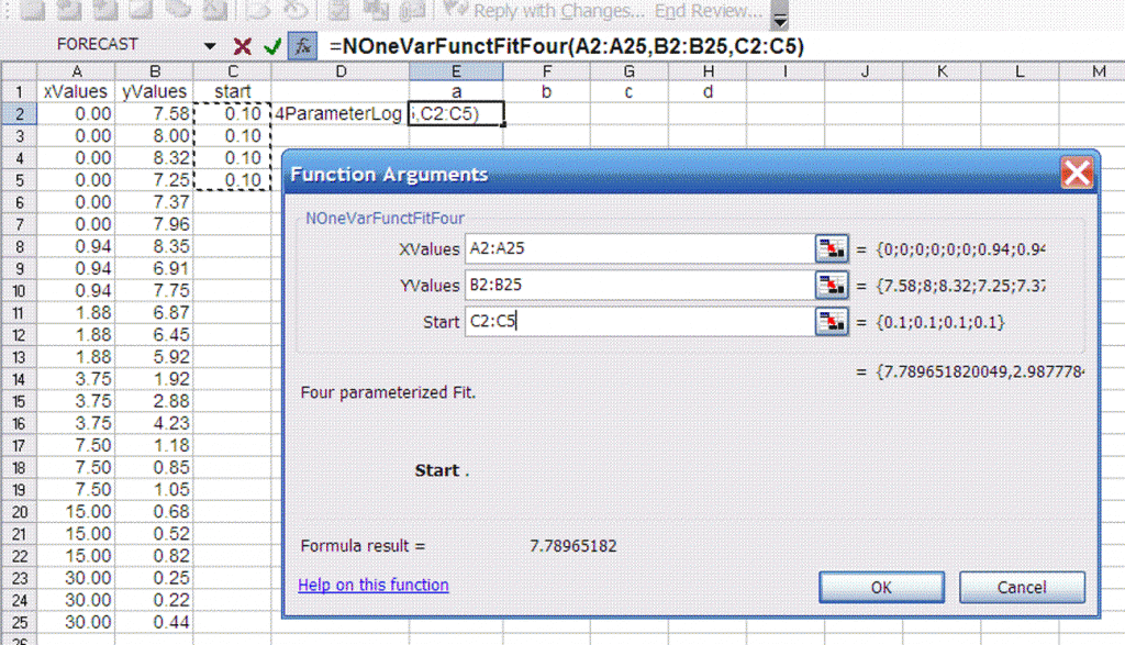 Advanced Curve Fitting using Excel and NMath - CenterSpace