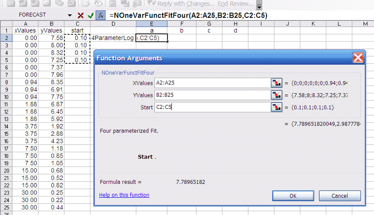 Advanced Curve Fitting using Excel and NMath - CenterSpace